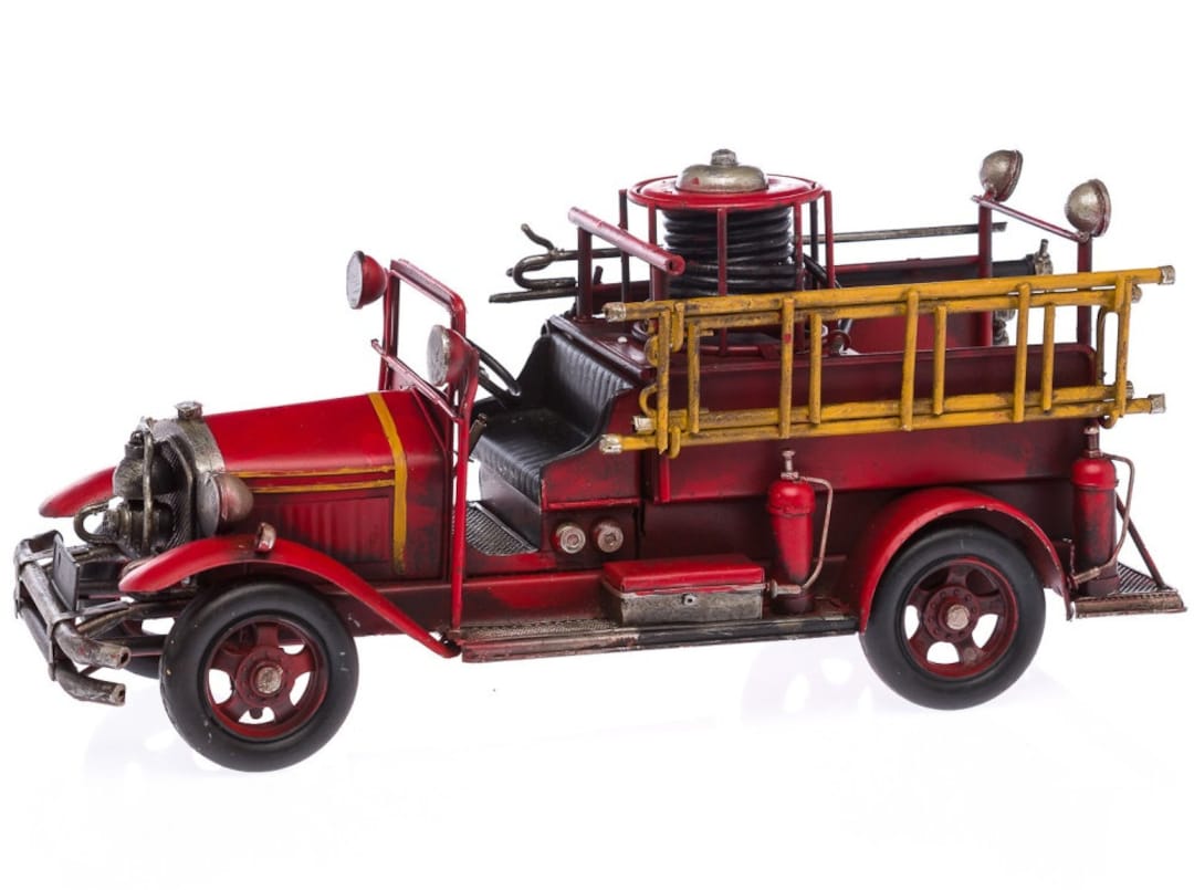 Fire Engine Model Vehicle Fire Brigade Model Nostalgic Antique Style 35 ...
