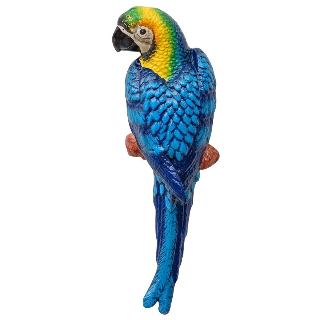 Iron Figure Parrot Macaw Statue Figure Sculpture Iron Antique Style 35 ...