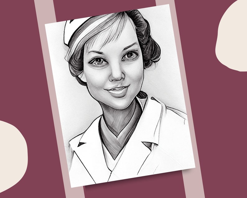10 Nurse Portraits Coloring Pages Nurse Face Portrait Printable ...