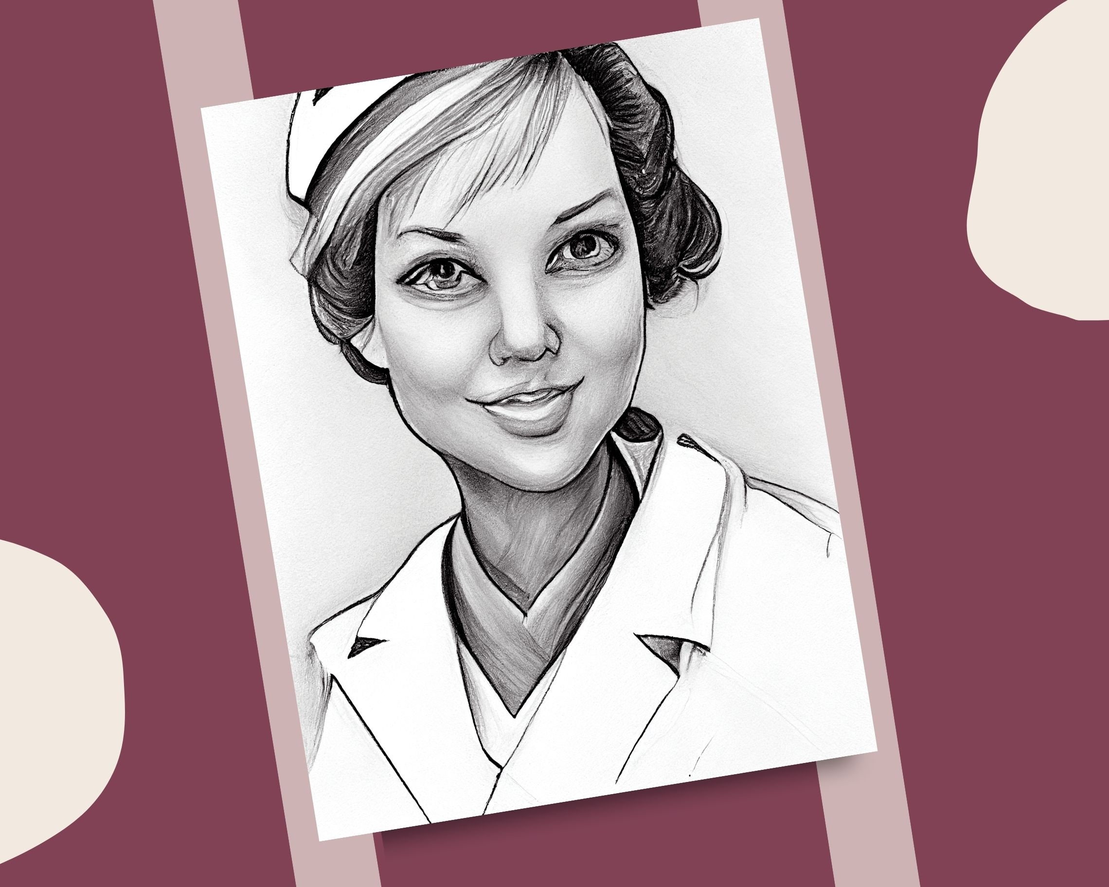 10 Nurse Portraits Coloring Pages Nurse Face Portrait Printable ...