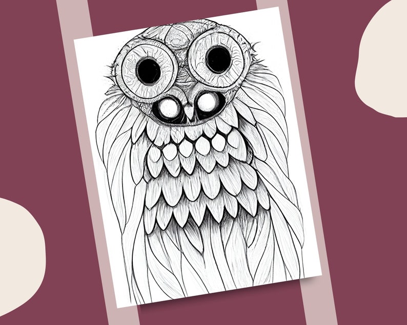 20 Spooky Owls Coloring Pages Spooky and Cute Owl Illustrations Animal ...