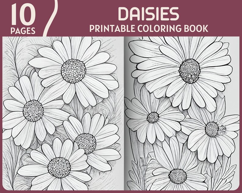 10 Daisies Coloring Pages Beatiful Daisy Flowers Theme Printable ...