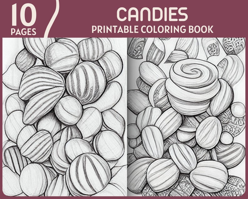 10 Sweet Candies Coloring Pages Stack of Candy Printable Coloring Pages ...