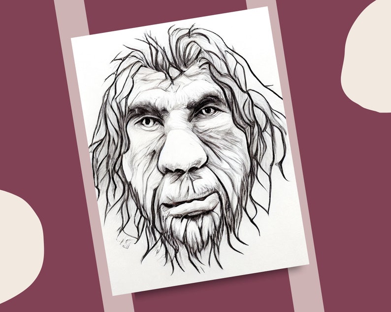 10 Neanderthals Coloring Pages Neanderthal Faces - Etsy