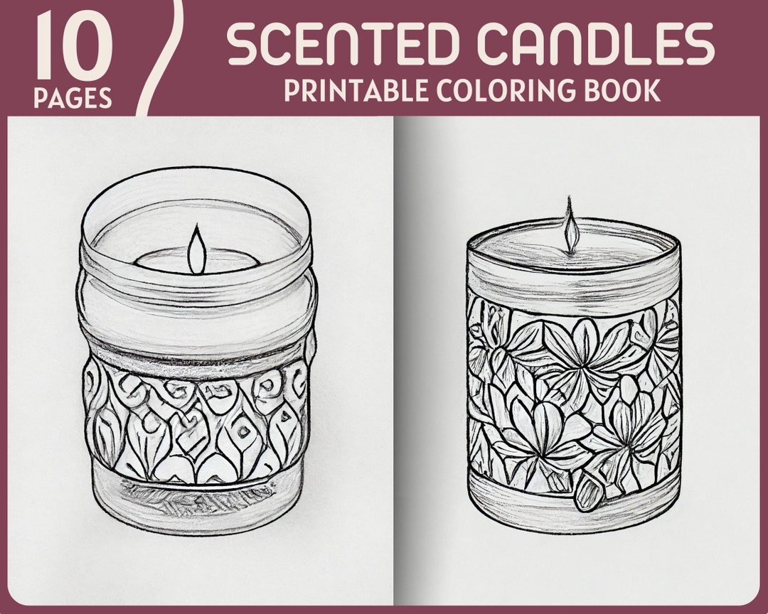 10 Scented Candles Coloring Pages Printable Candle Coloring Book ...