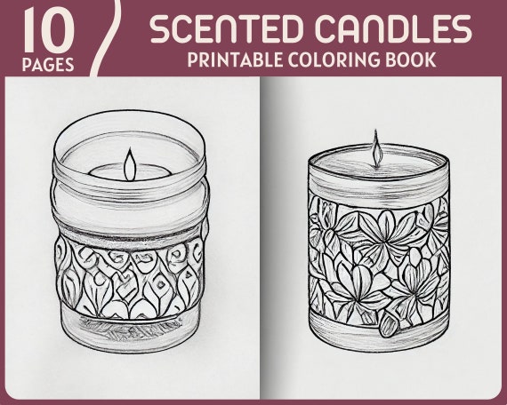 10 Scented Candles Coloring Pages Printable Candle Coloring - Etsy