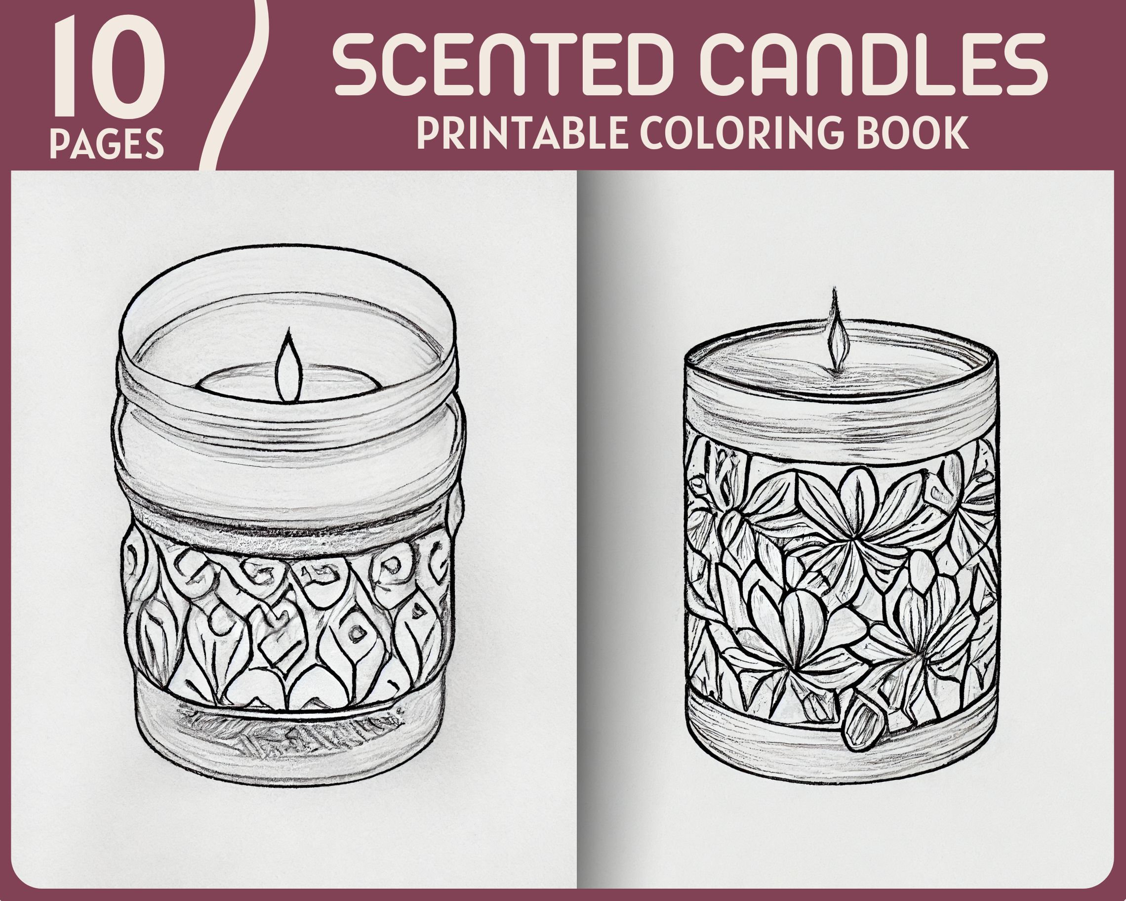 10 Scented Candles Coloring Pages Printable Candle Coloring Book ...