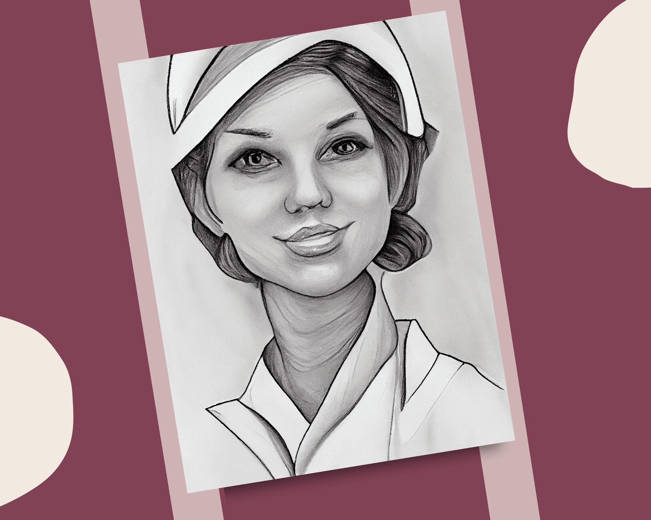 10 Nurse Portraits Coloring Pages Nurse Face Portrait Printable ...