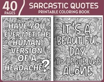 Sarcastic Coloring Pages - Etsy Israel