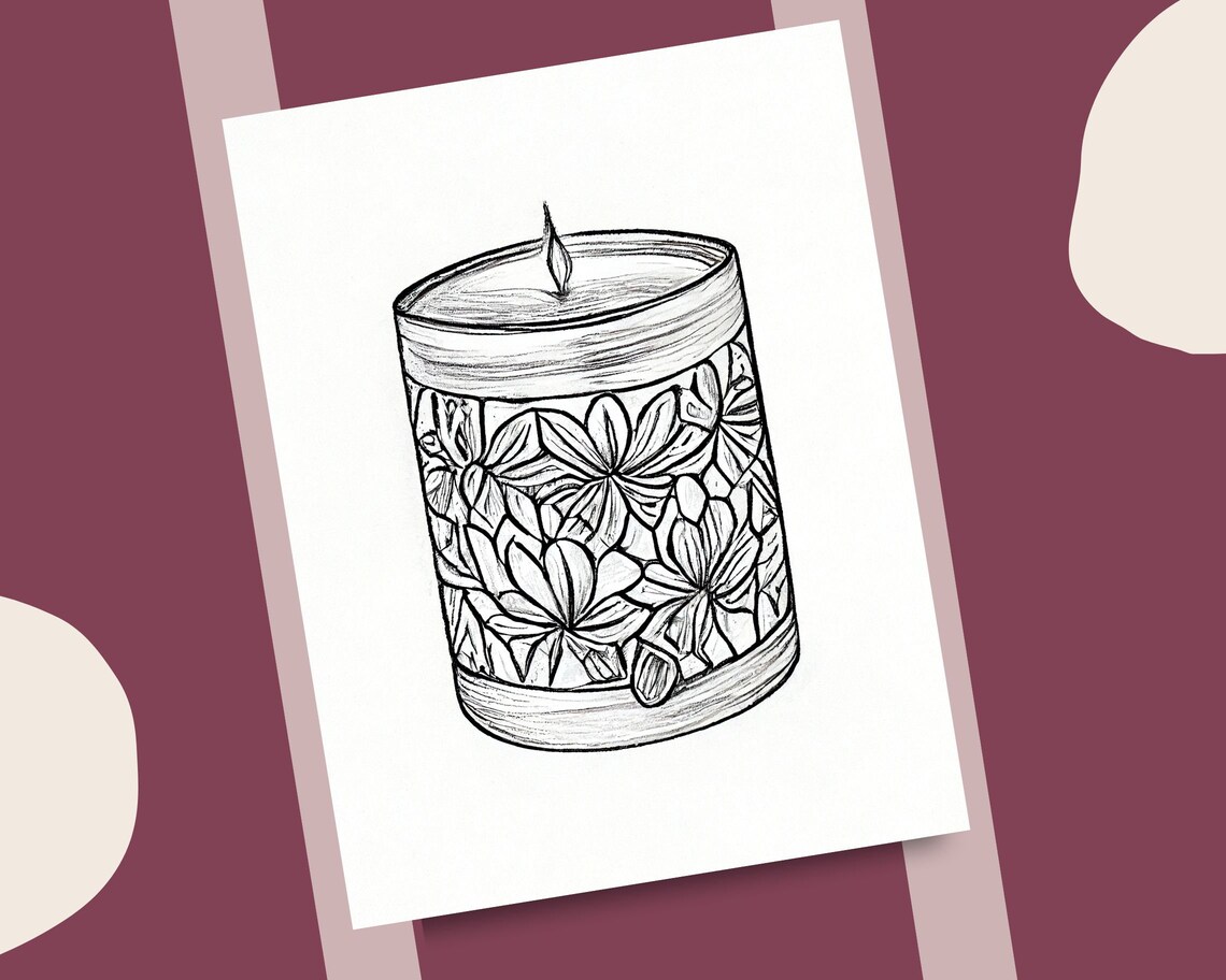 10 Scented Candles Coloring Pages Printable Candle Coloring Book ...