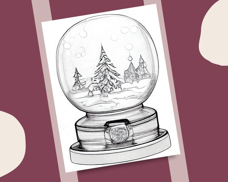 10 Snow Globes Coloring Pages Snow Globe Illustrations Printable ...