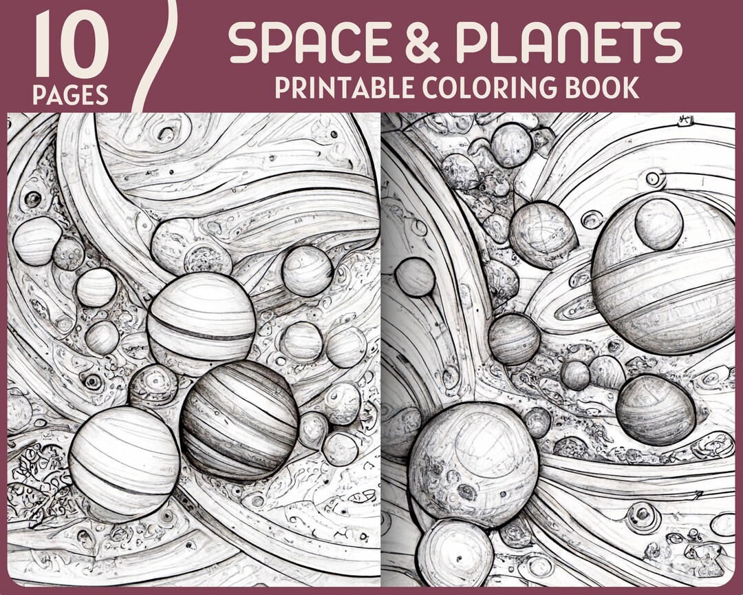 10 Space & Planets Coloring Pages Fantasy Art Universe Planet Galaxy ...