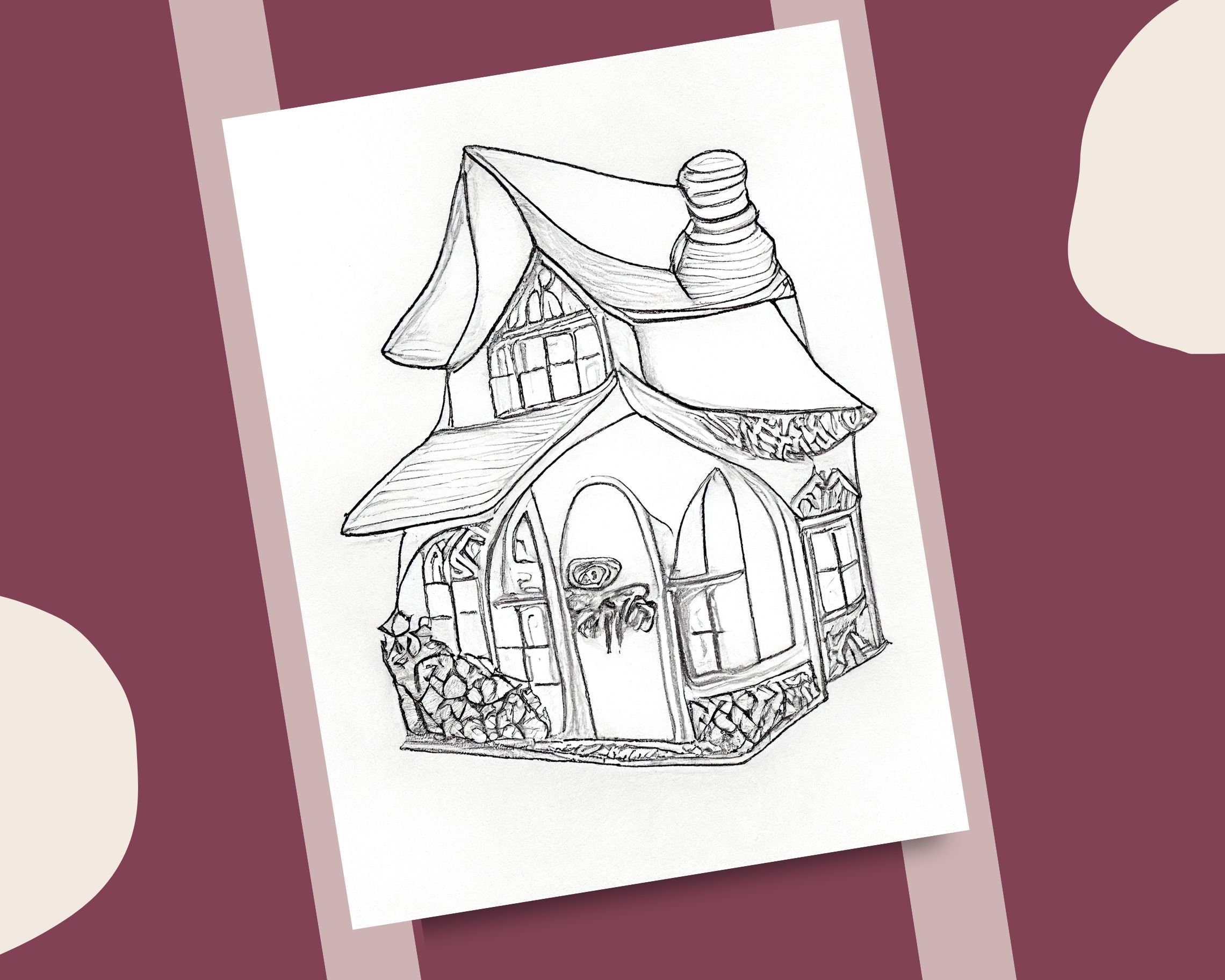 10 Fantasy Mini Houses Coloring Pages Fantastic Miniature Houses ...