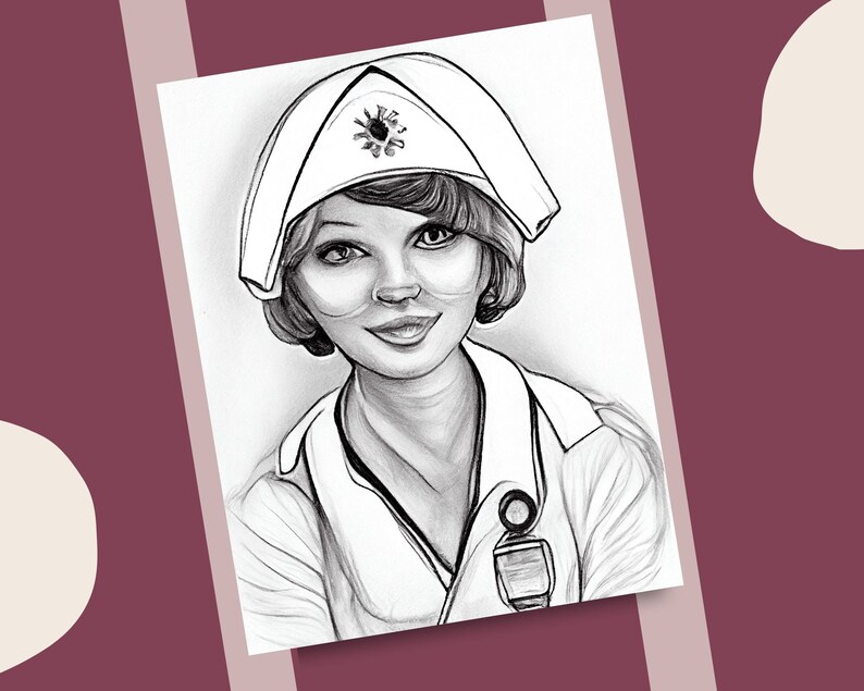 10 Nurse Portraits Coloring Pages Nurse Face Portrait Printable ...