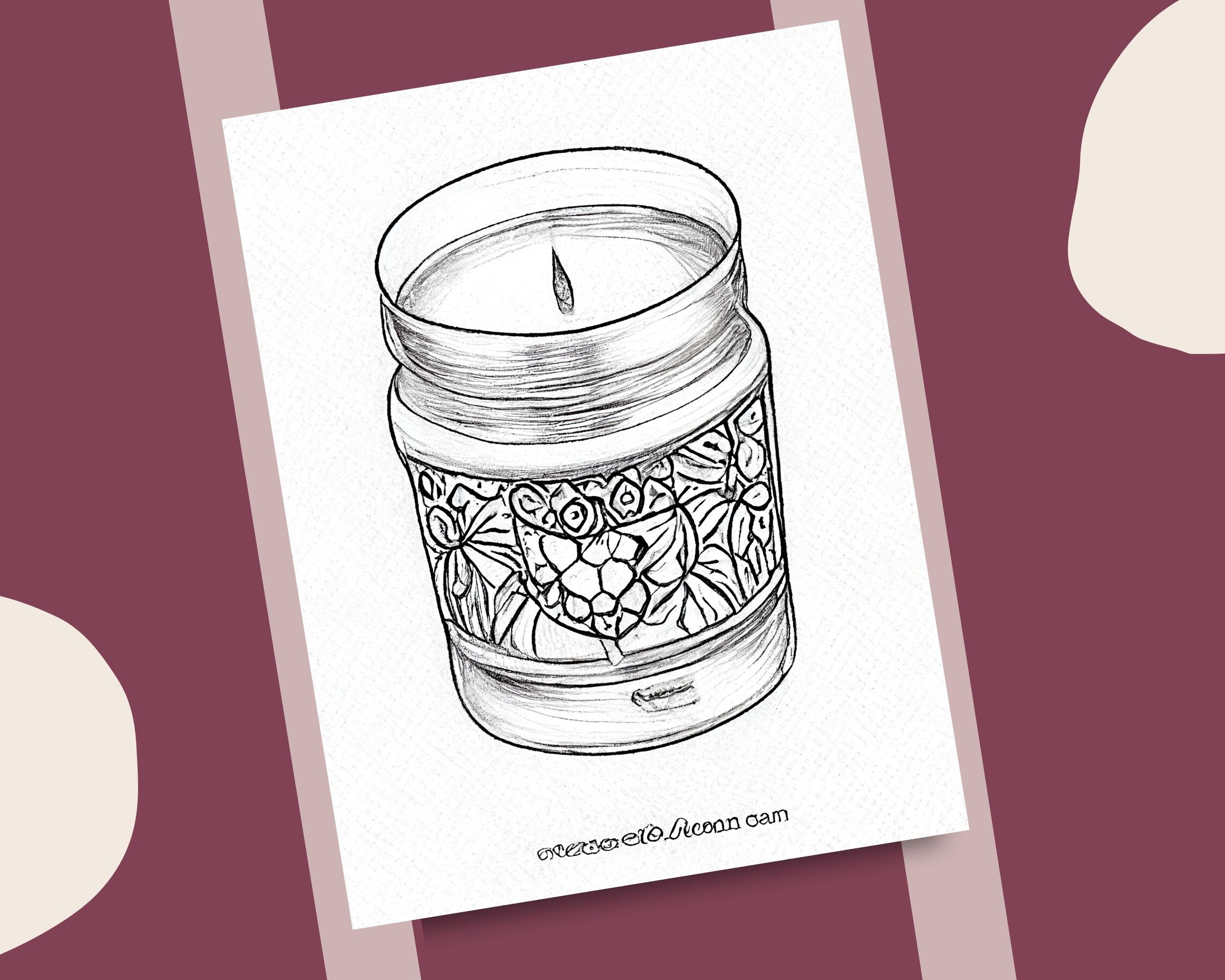 10 Scented Candles Coloring Pages Printable Candle Coloring Book ...