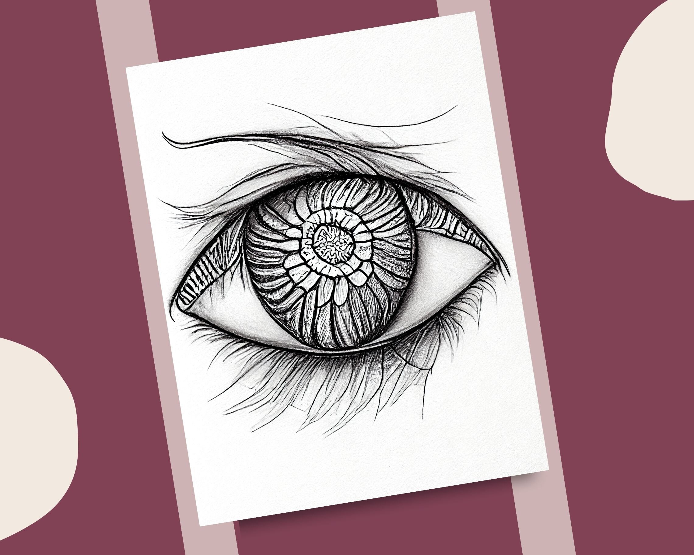 10 Iris & Eyes Coloring Pages Eye Illustrations Printable - Etsy