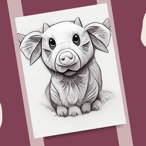 10 Cute Pigs Coloring Pages Realistic Pig Illustrations Printable ...