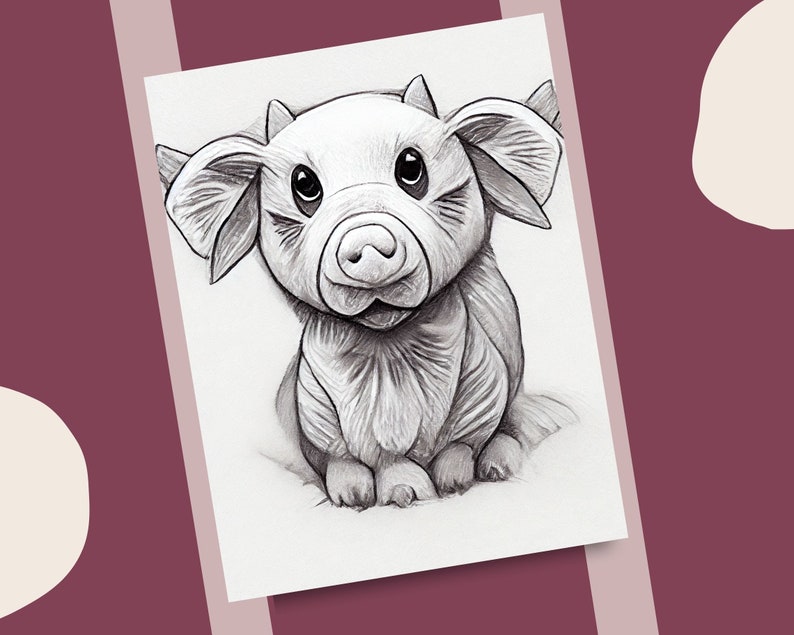 10 Cute Pigs Coloring Pages Realistic Pig Illustrations Printable ...