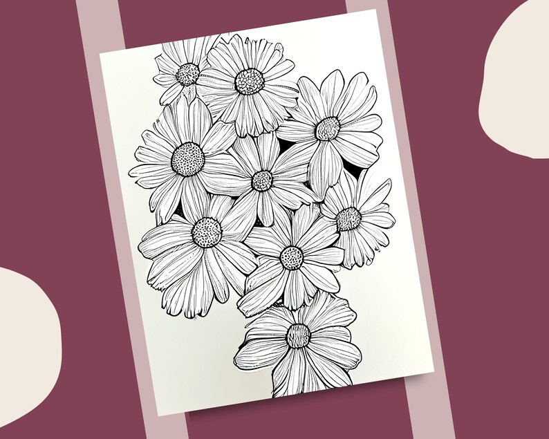 10 Daisies Coloring Pages Beatiful Daisy Flowers Theme Printable ...