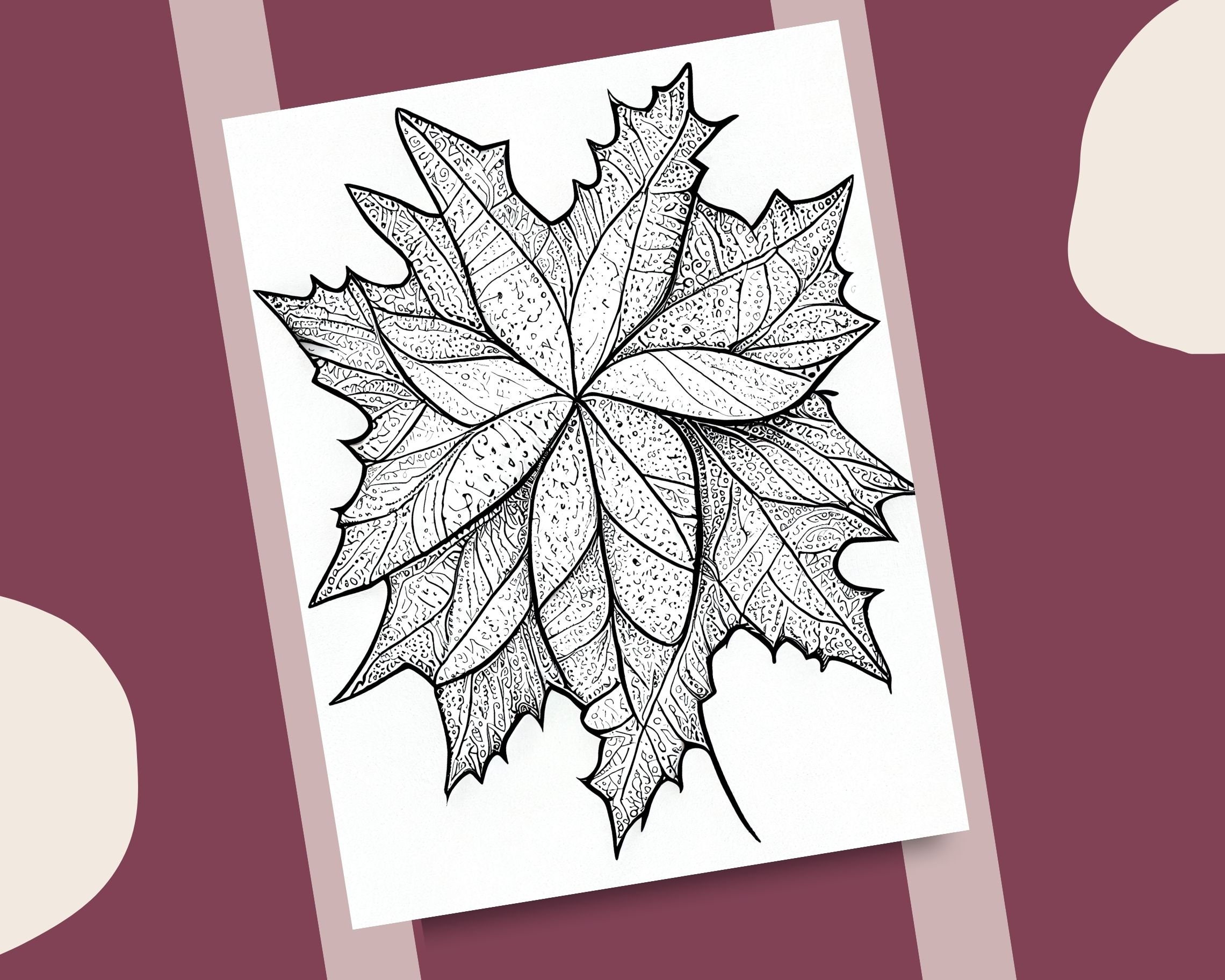 10 Fall Leaves Coloring Pages Natural Leaf Theme Printable Coloring ...
