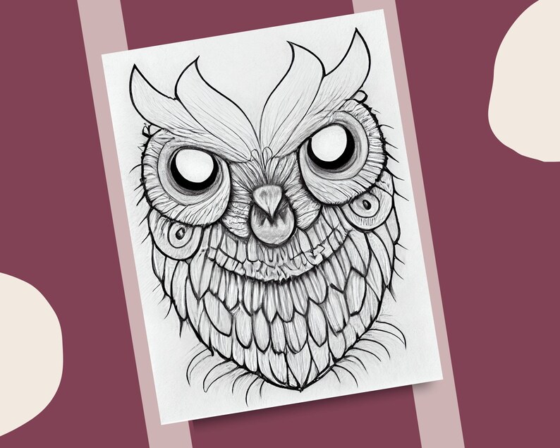 20 Spooky Owls Coloring Pages Spooky and Cute Owl Illustrations Animal ...