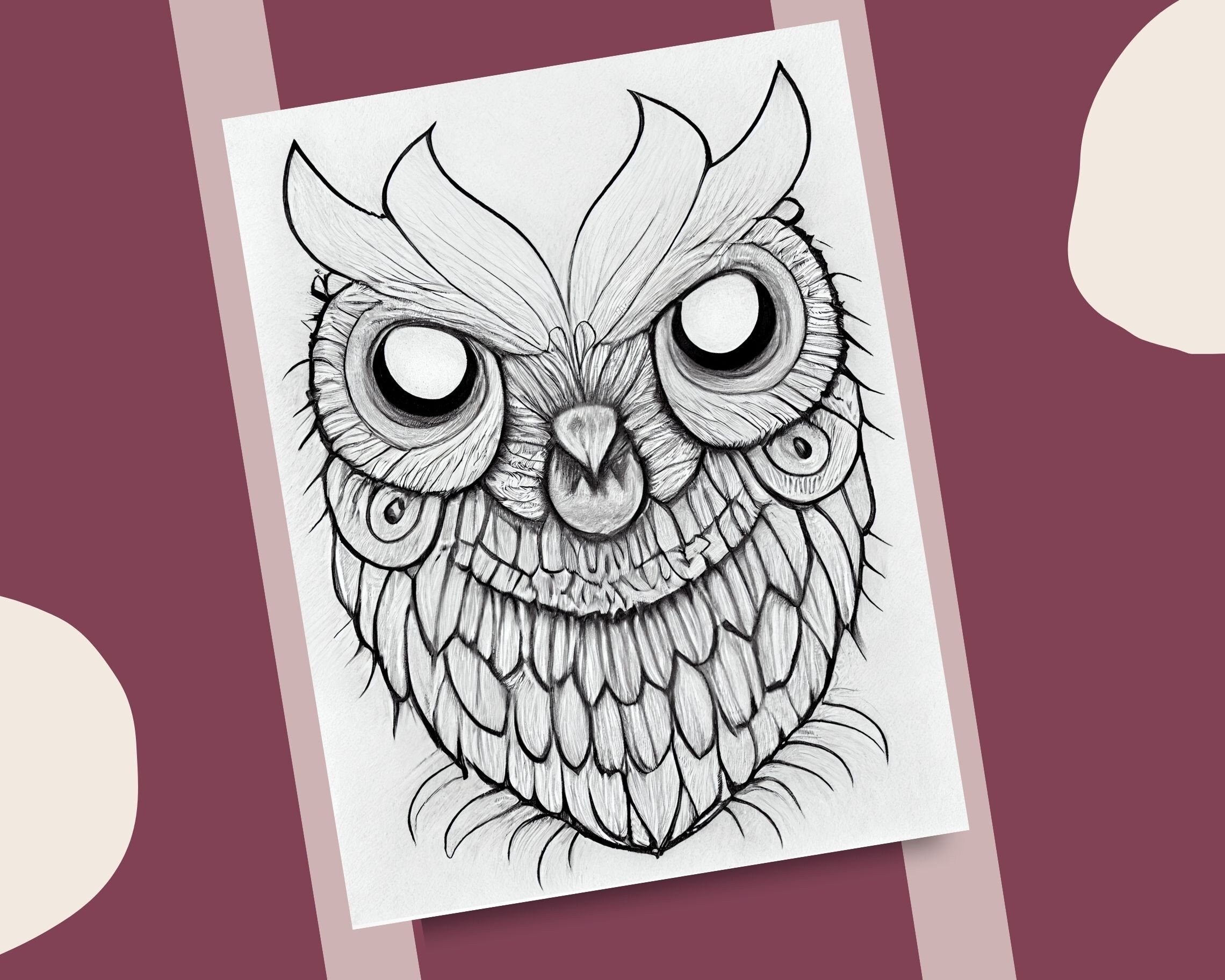 20 Spooky Owls Coloring Pages Spooky and Cute Owl Illustrations Animal ...
