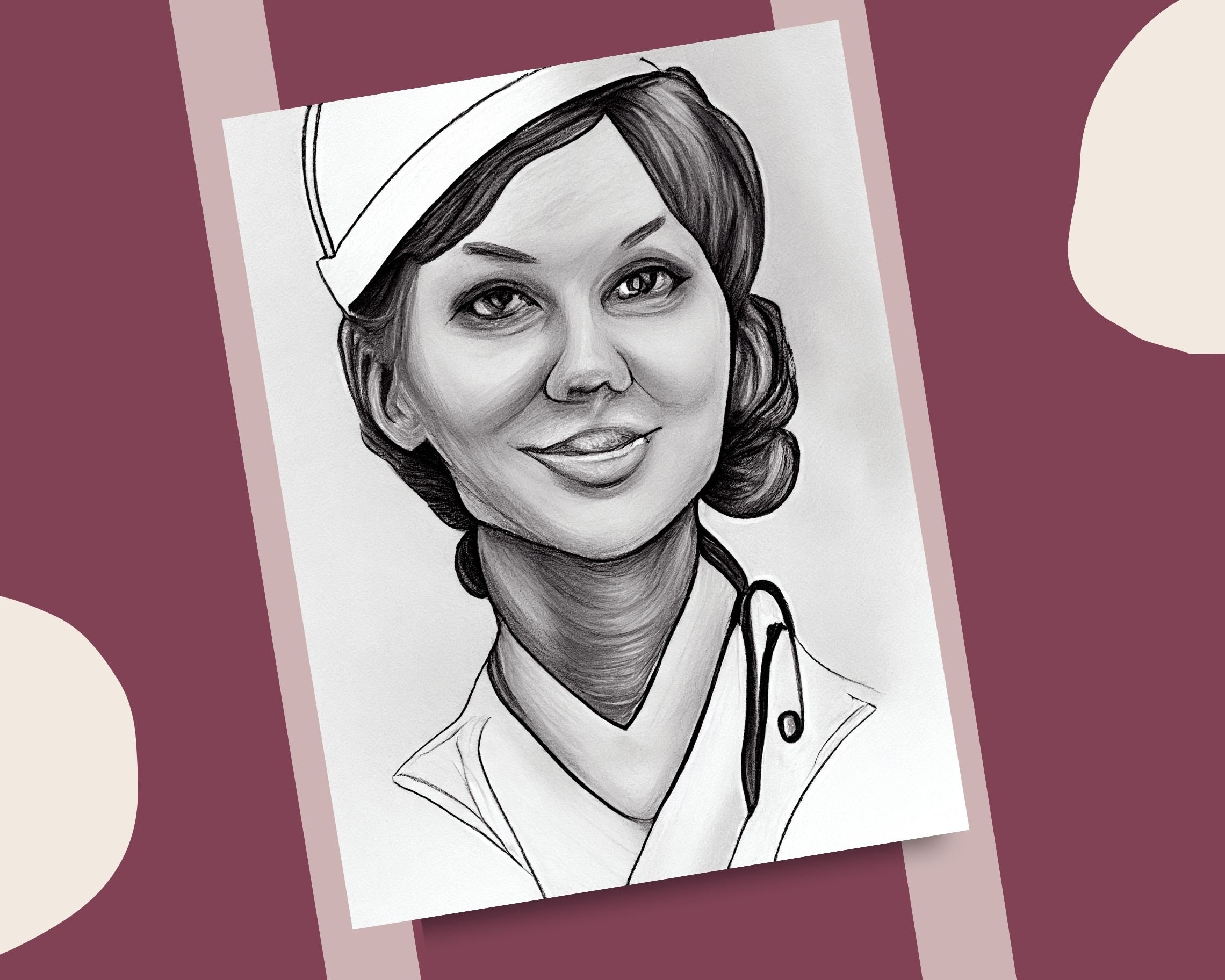 10 Nurse Portraits Coloring Pages Nurse Face Portrait Printable ...