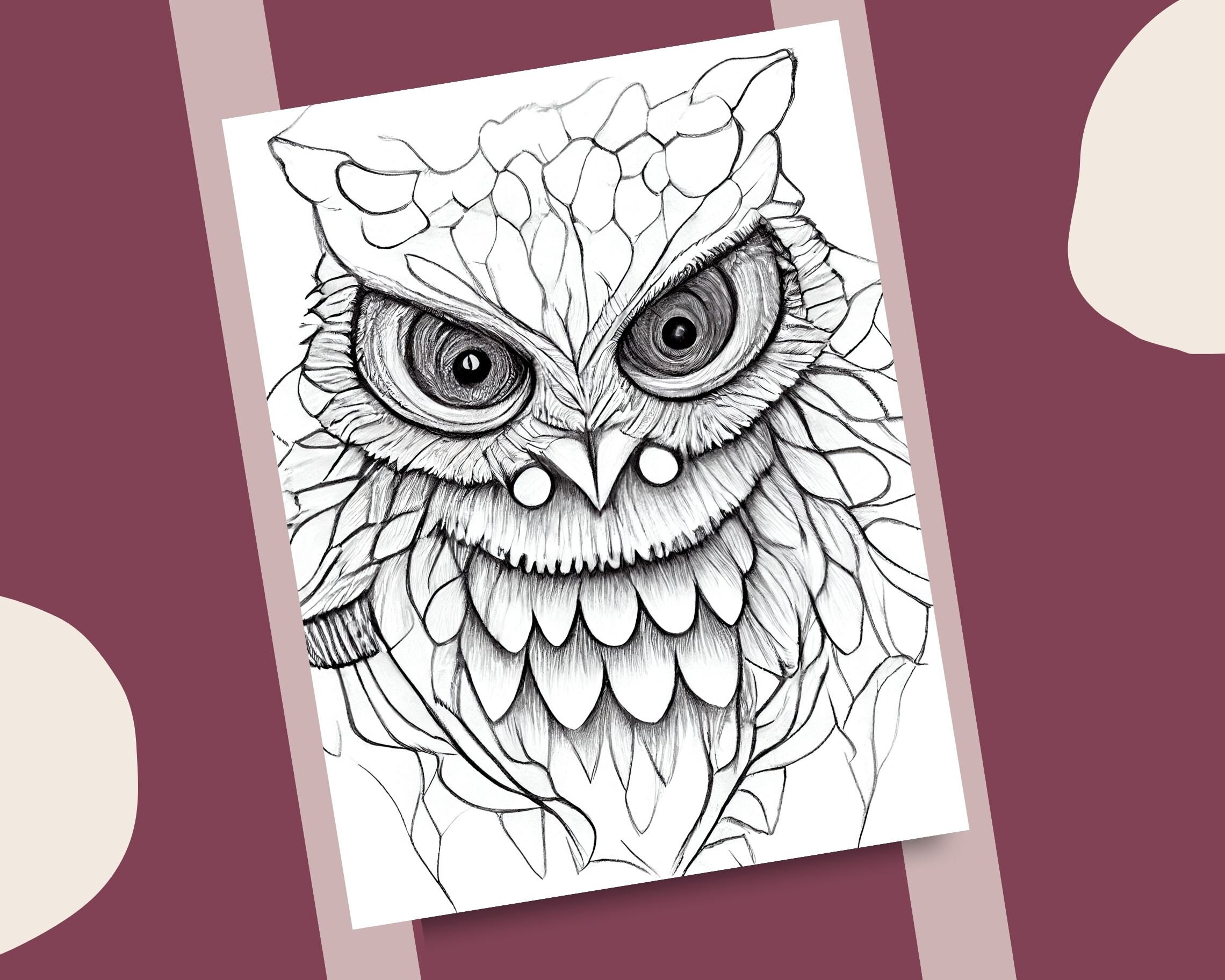 20 Spooky Owls Coloring Pages Spooky and Cute Owl Illustrations Animal ...