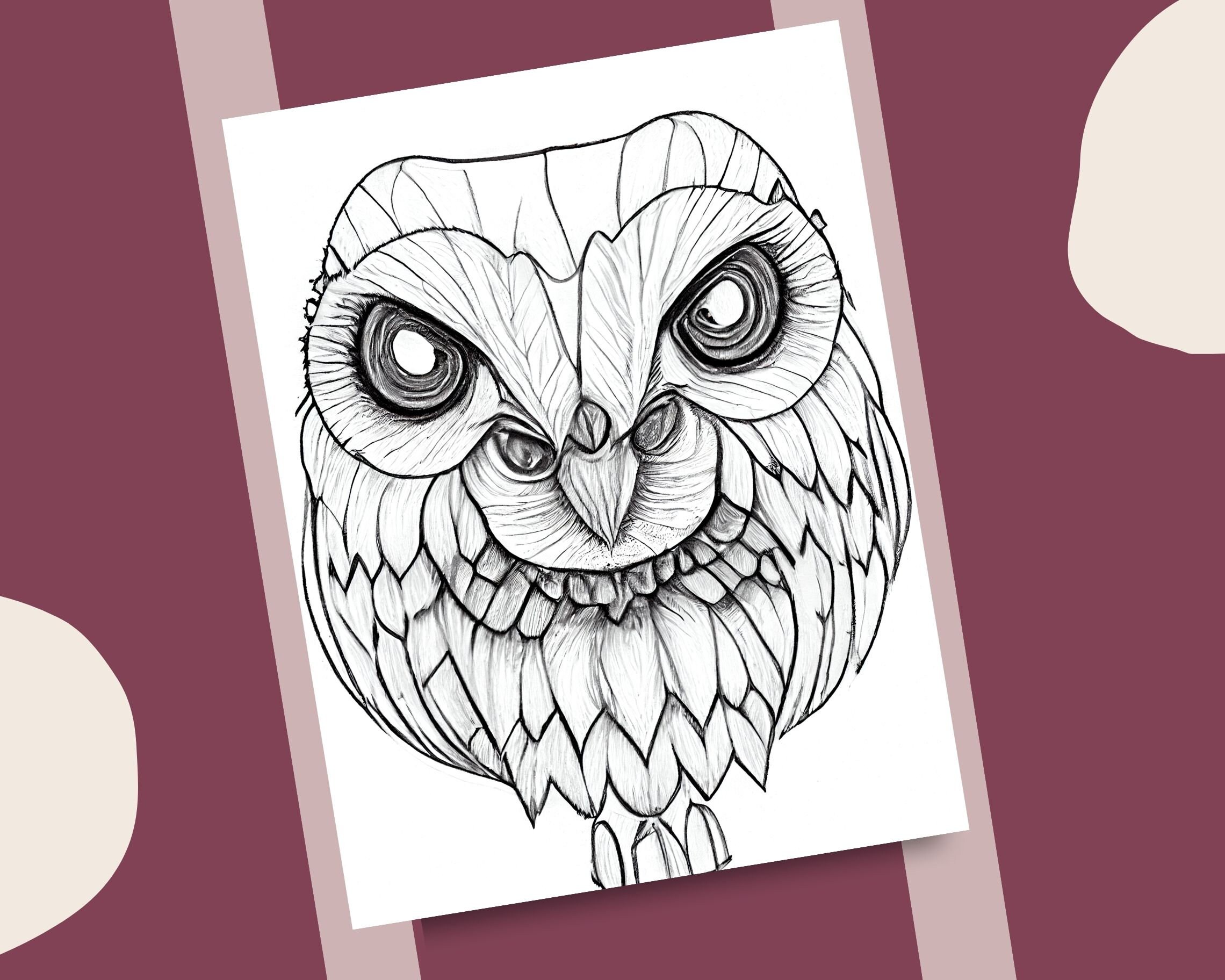 20 Spooky Owls Coloring Pages Spooky and Cute Owl Illustrations Animal ...
