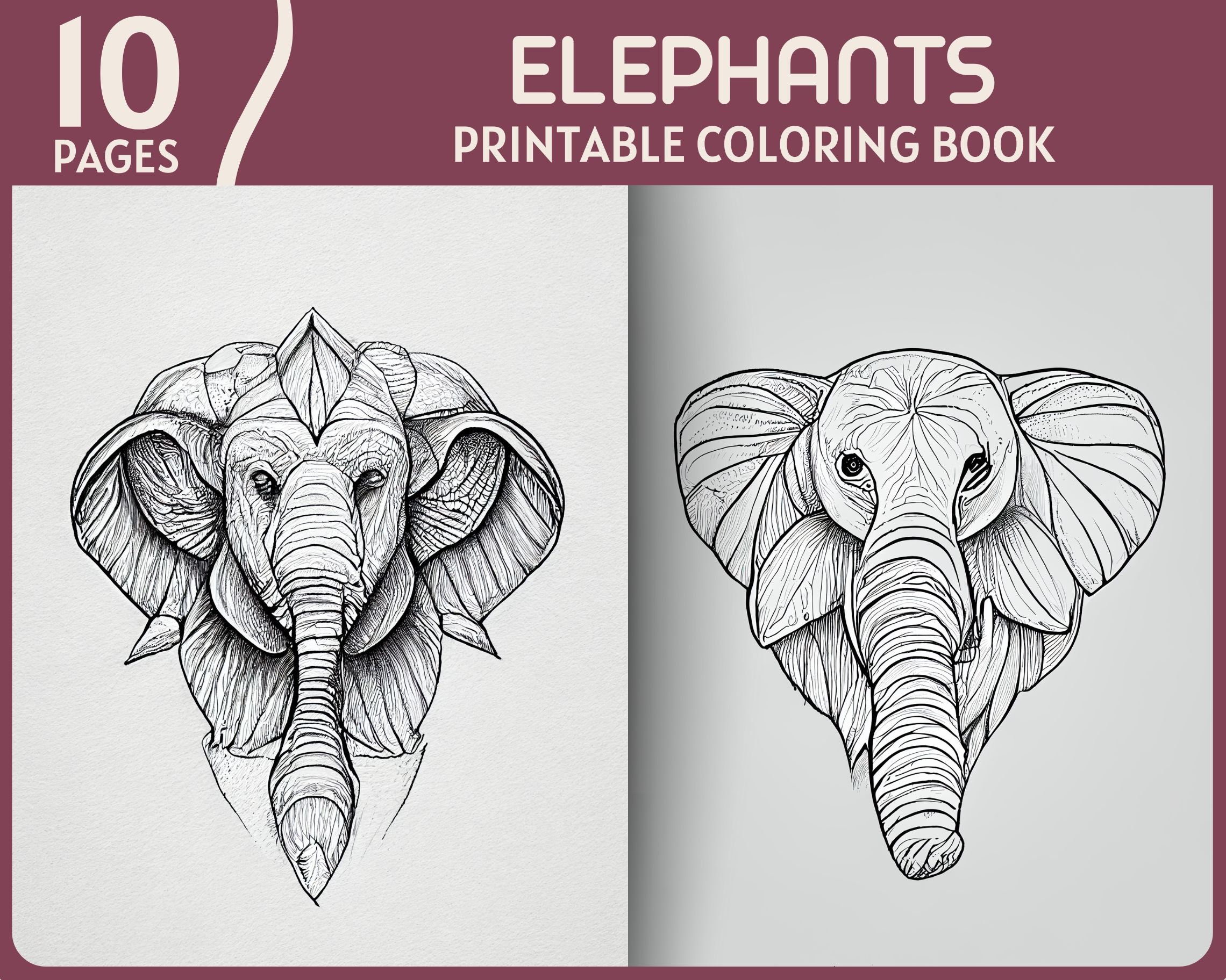 Asian Elephant Coloring Pages