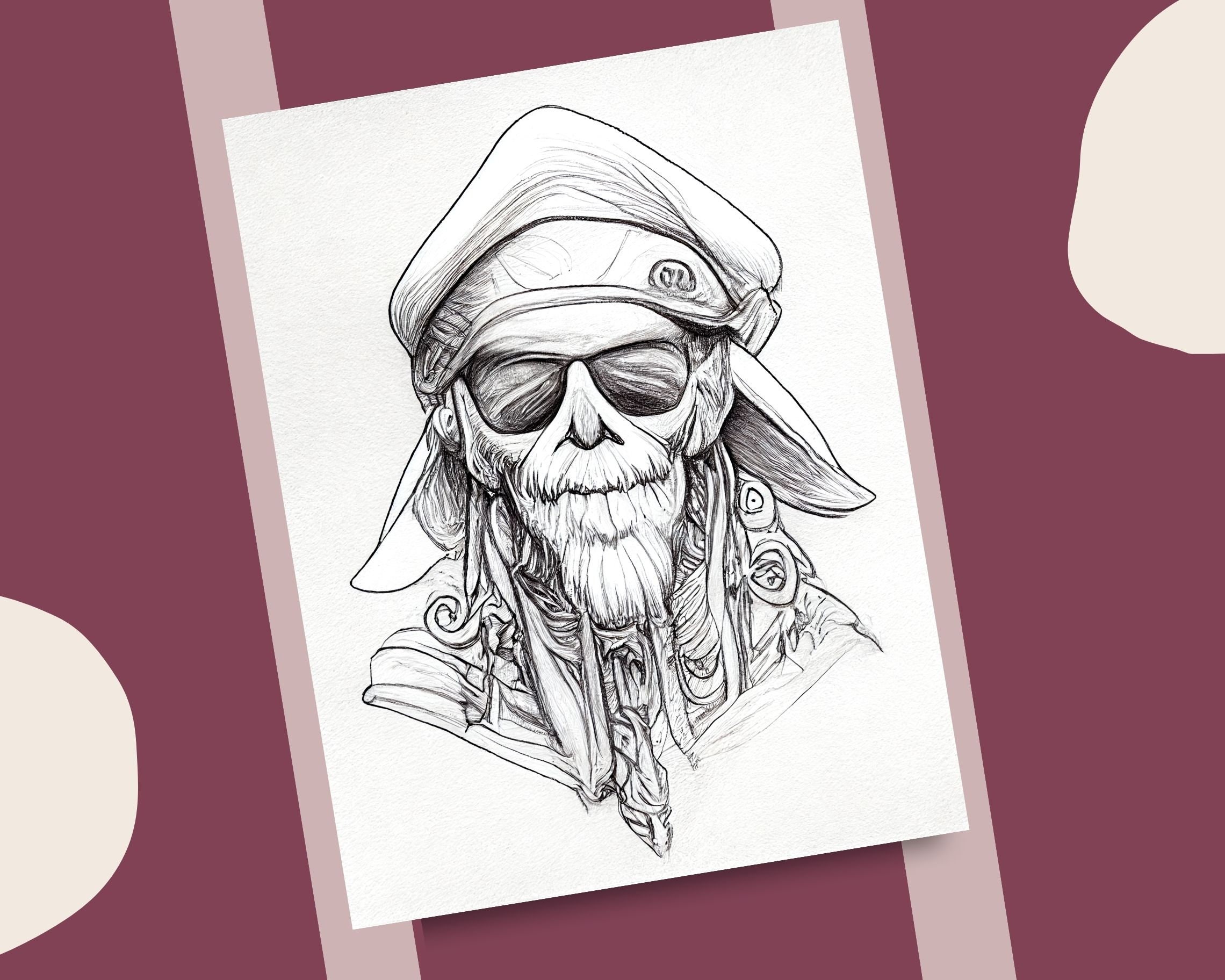 10 Pirates Coloring Pages Sea Ship Pirate Illustrations Nautical ...