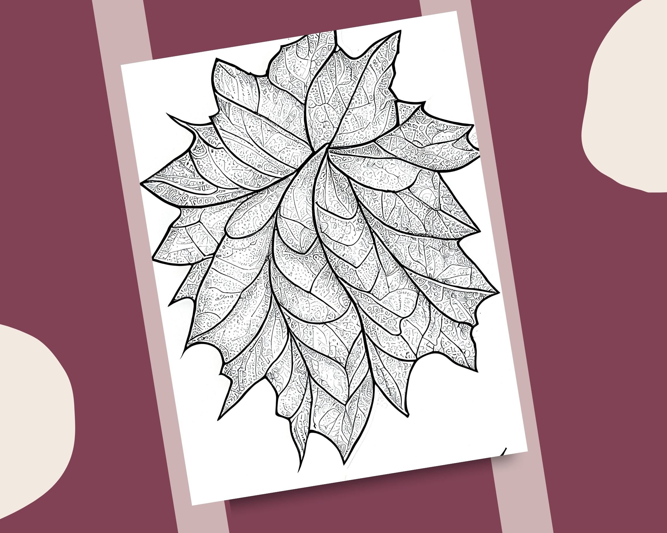 10 Fall Leaves Coloring Pages Natural Leaf Theme Printable Coloring ...