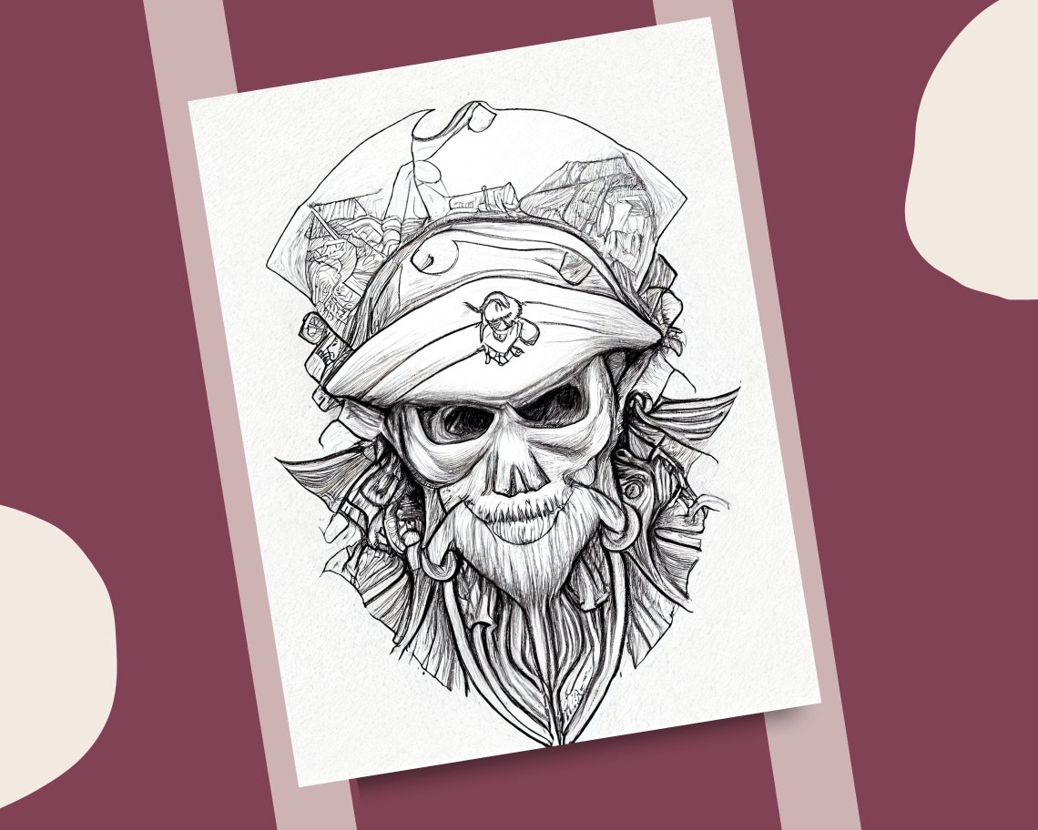 10 Pirates Coloring Pages Sea Ship Pirate Illustrations Nautical ...