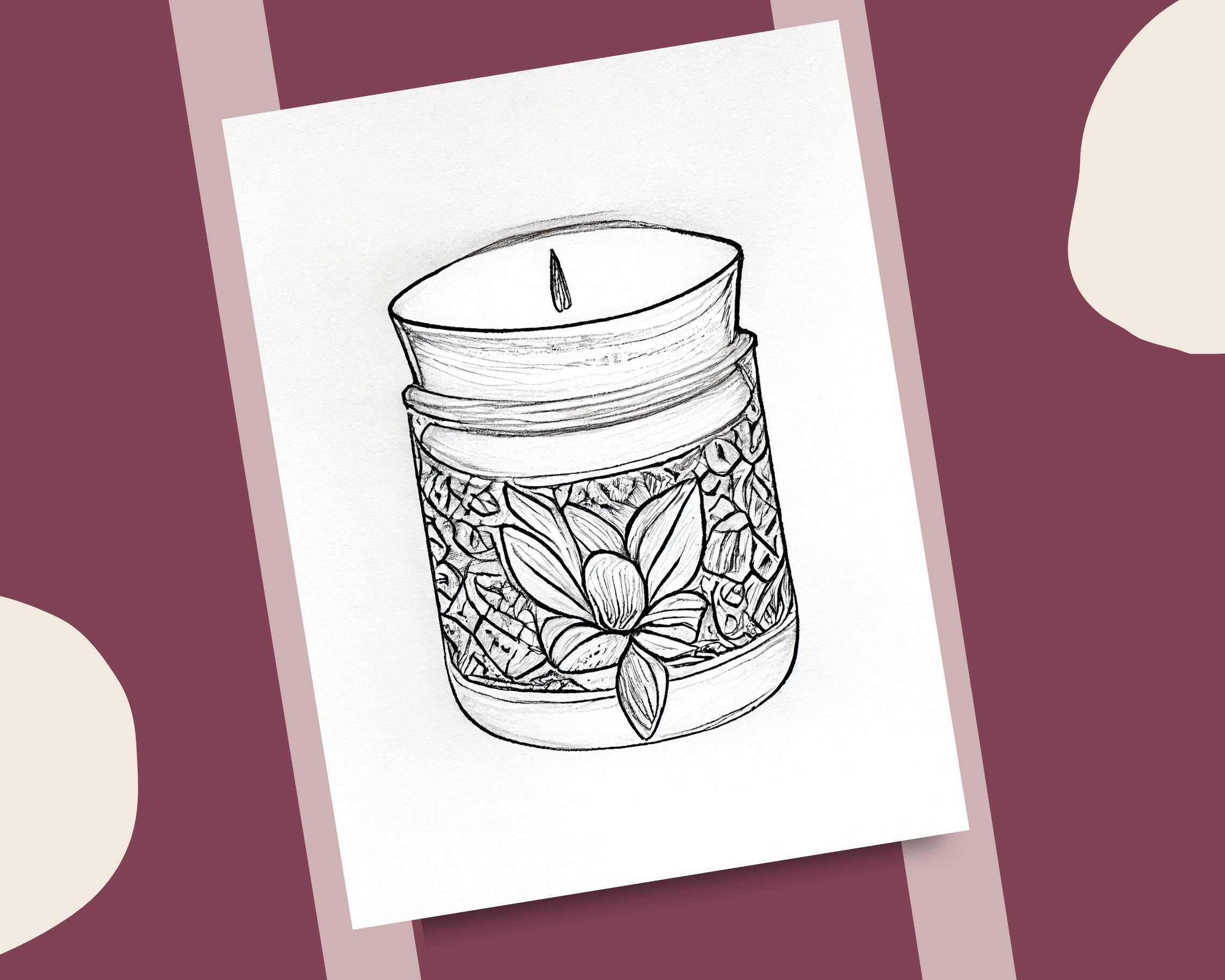10 Scented Candles Coloring Pages Printable Candle Coloring Book ...