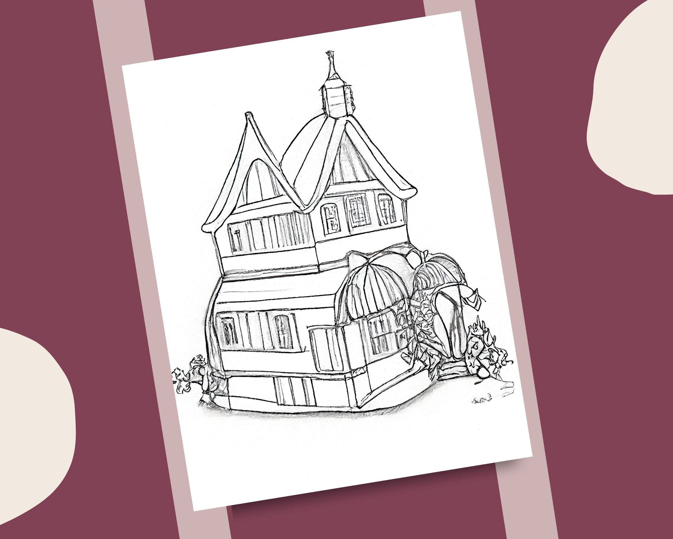 10 Fantasy Mini Houses Coloring Pages Fantastic Miniature Houses ...