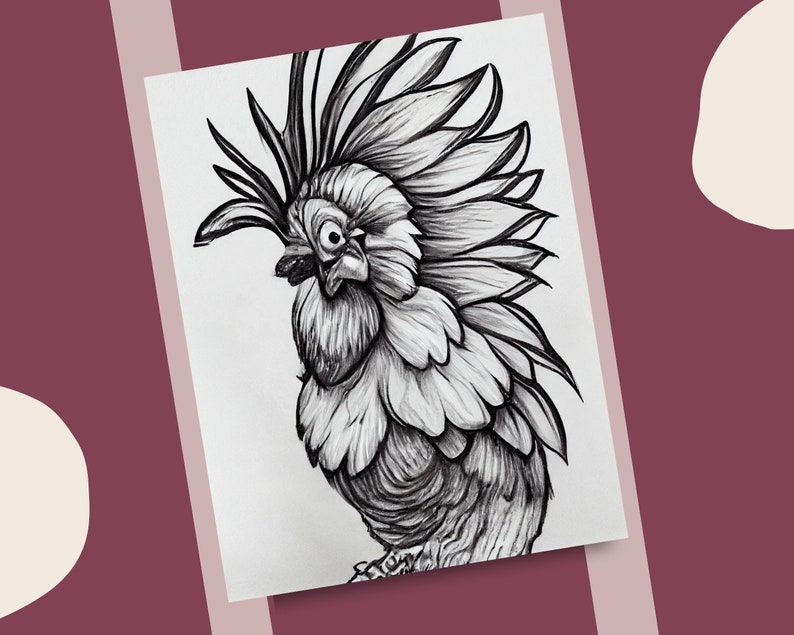 20 Chickens Coloring Pages Furry Crazy Chicken Illustrations Printable ...