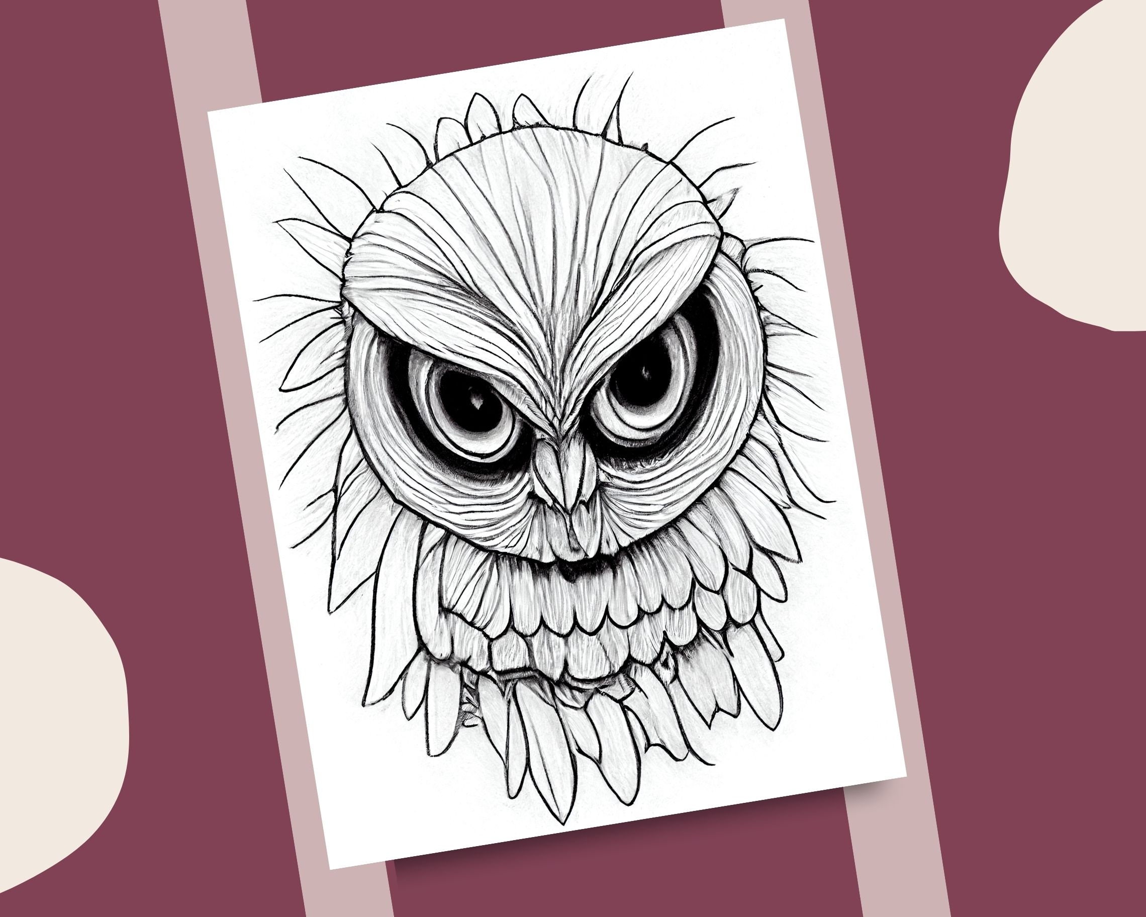 20 Spooky Owls Coloring Pages Spooky and Cute Owl Illustrations Animal ...