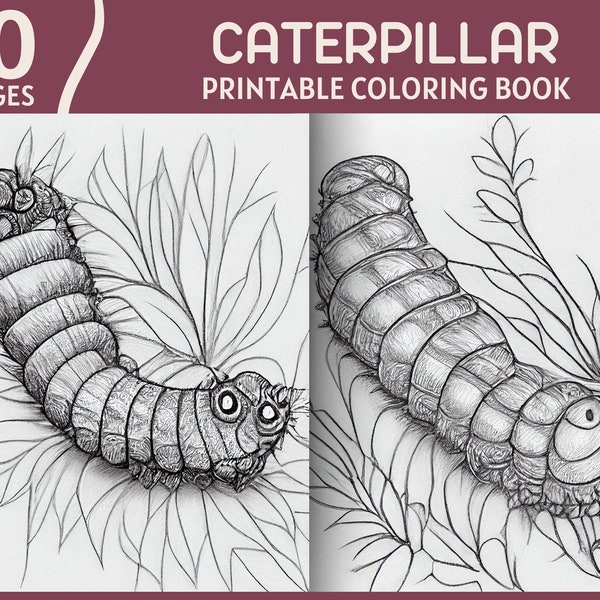 Caterpillars Coloring Book - Etsy