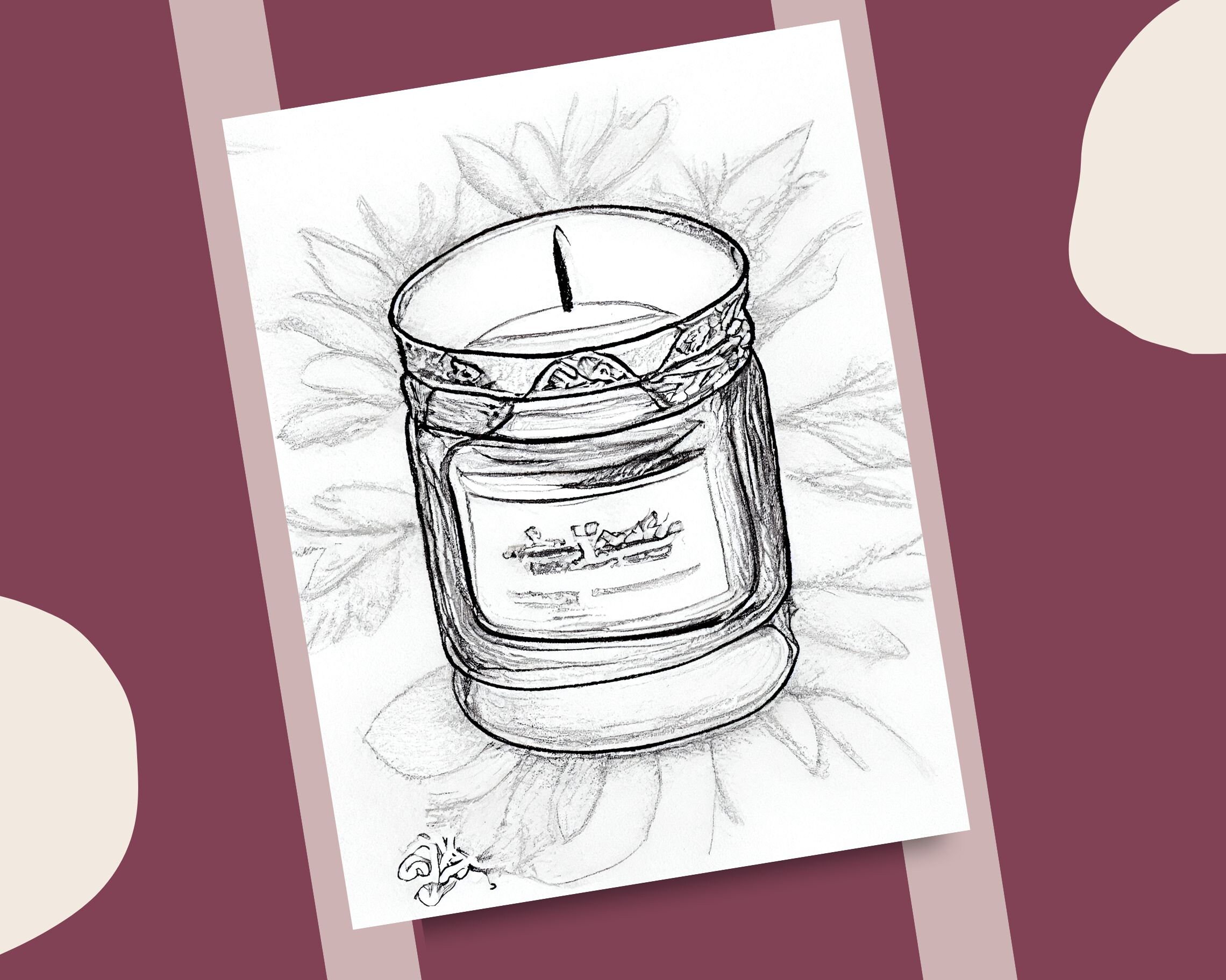 10 Scented Candles Coloring Pages Printable Candle Coloring Book ...
