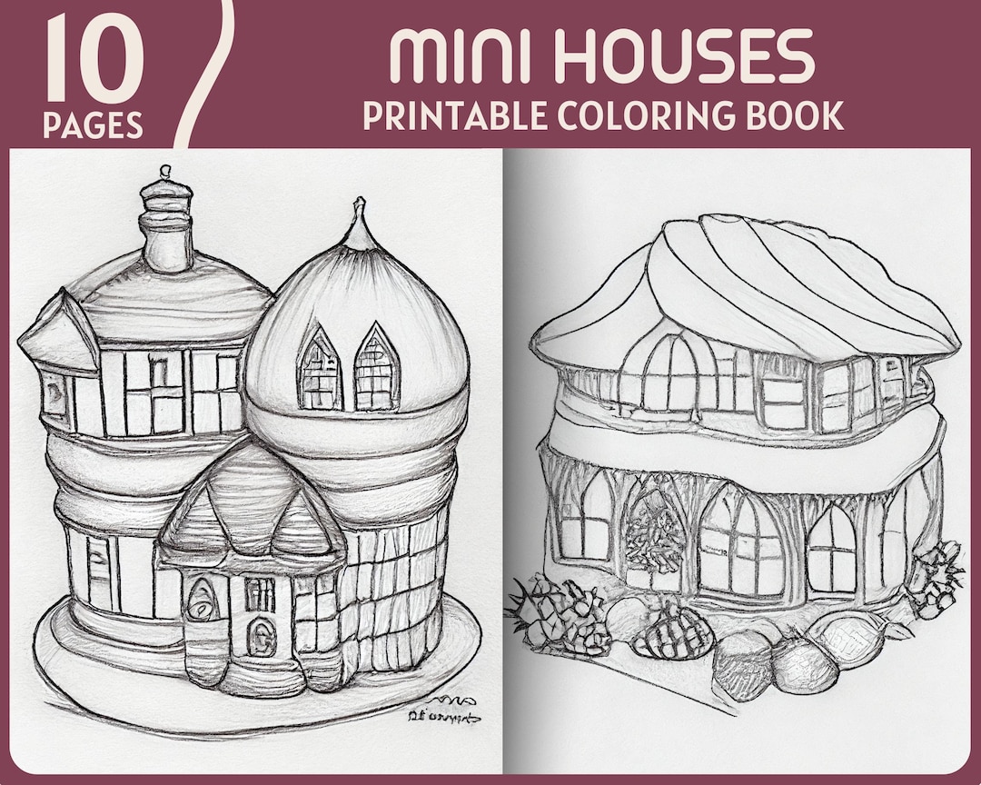 10 Fantasy Mini Houses Coloring Pages Fantastic Miniature Houses ...