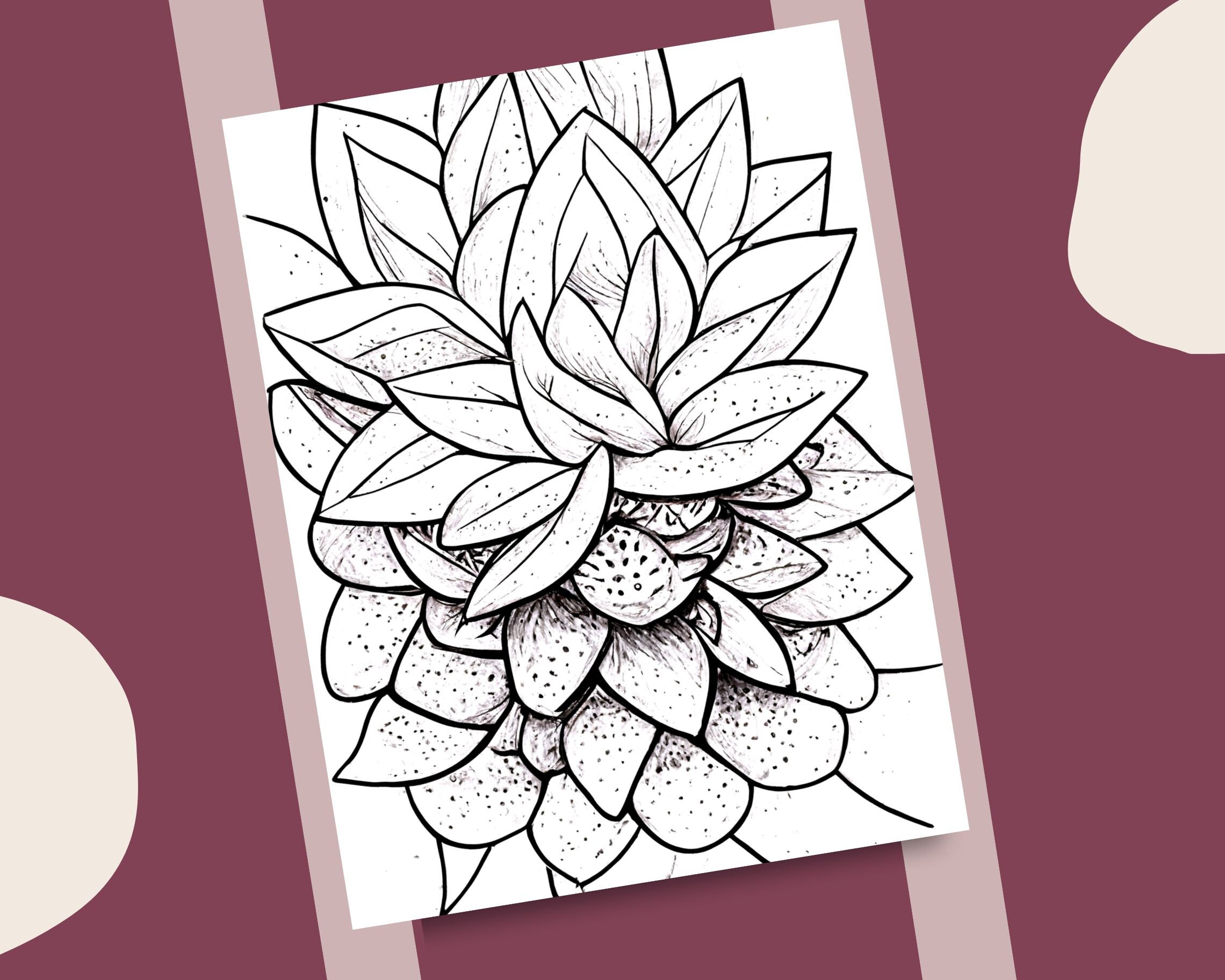 10 Succulents Coloring Pages Succulent Plant Nature Printable Coloring ...