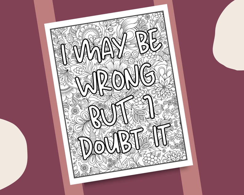 40 Sarcastic Quotes Coloring Pages for Adults Offensive - Etsy Australia