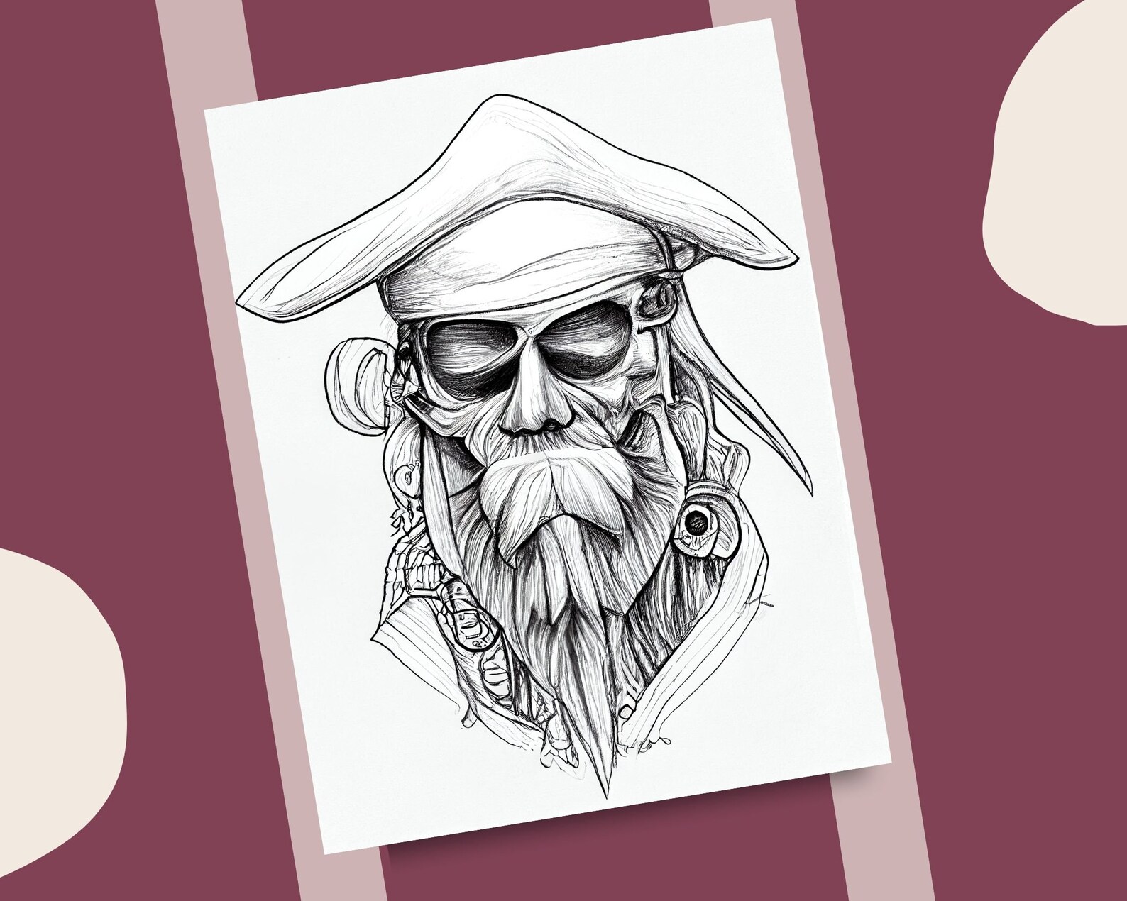 10 Pirates Coloring Pages Sea Ship Pirate Illustrations Nautical ...
