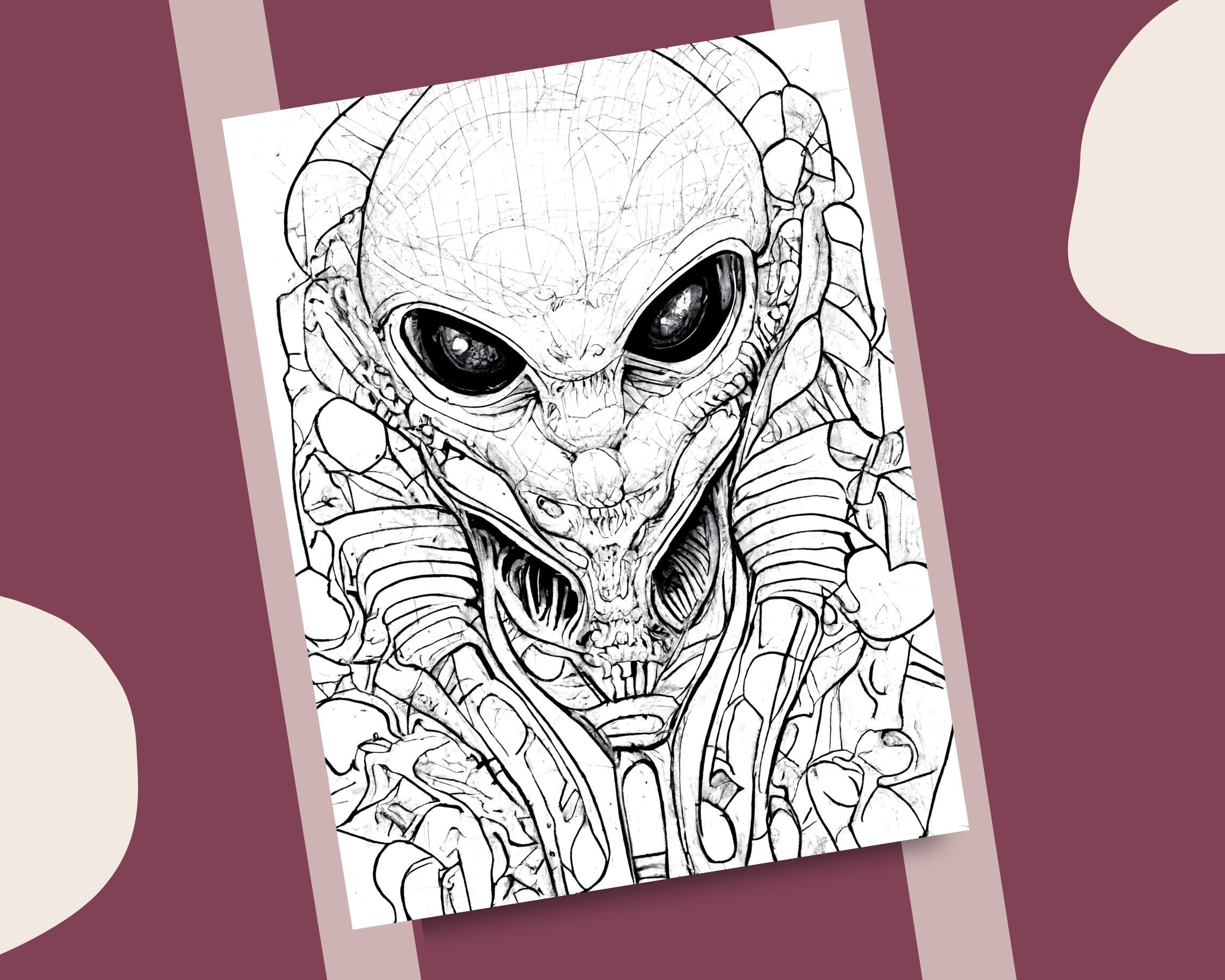 Alien Head Coloring Pages