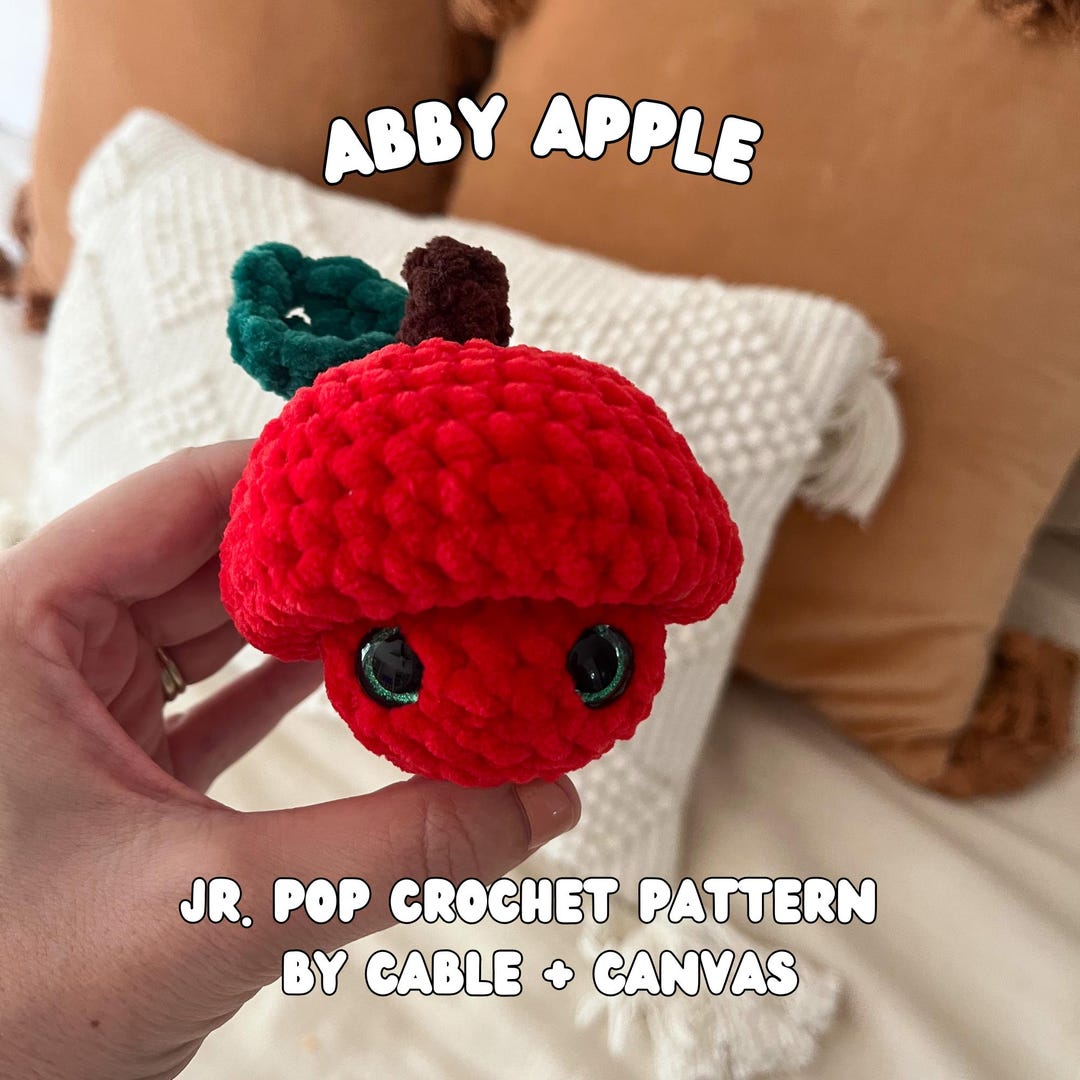 Abby Apple, Jr. Pop, Crochet Pattern, Crochet Apple Pattern, Crochet ...