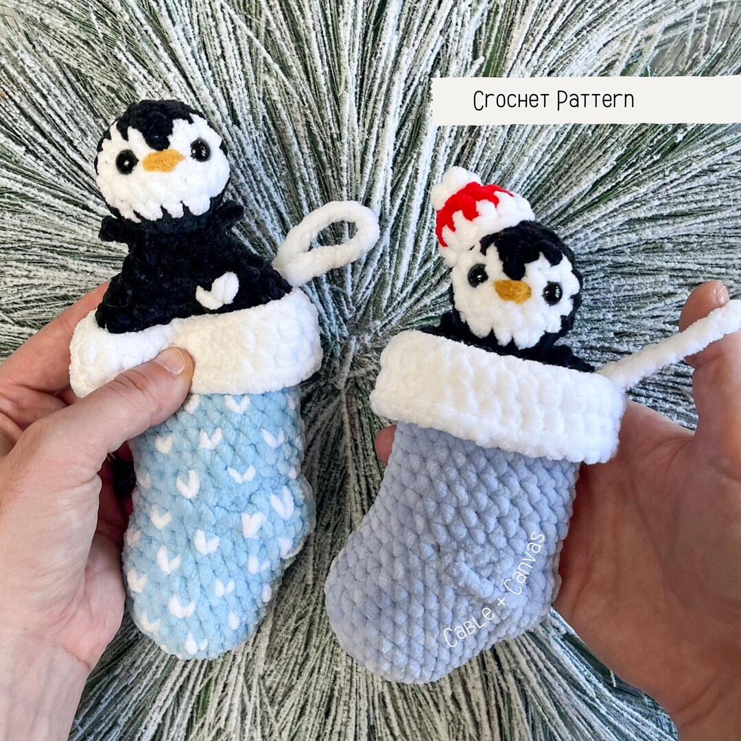 Penguin Stocking Pop Crochet Pattern - Low Sew Digital Pattern - Etsy