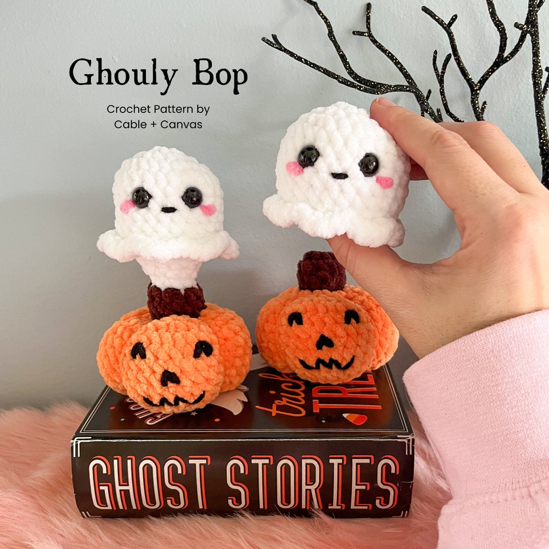 Ghouly Boo Bop Crochet Pattern, Low Sew, Popping Ghost Pattern, Popping ...