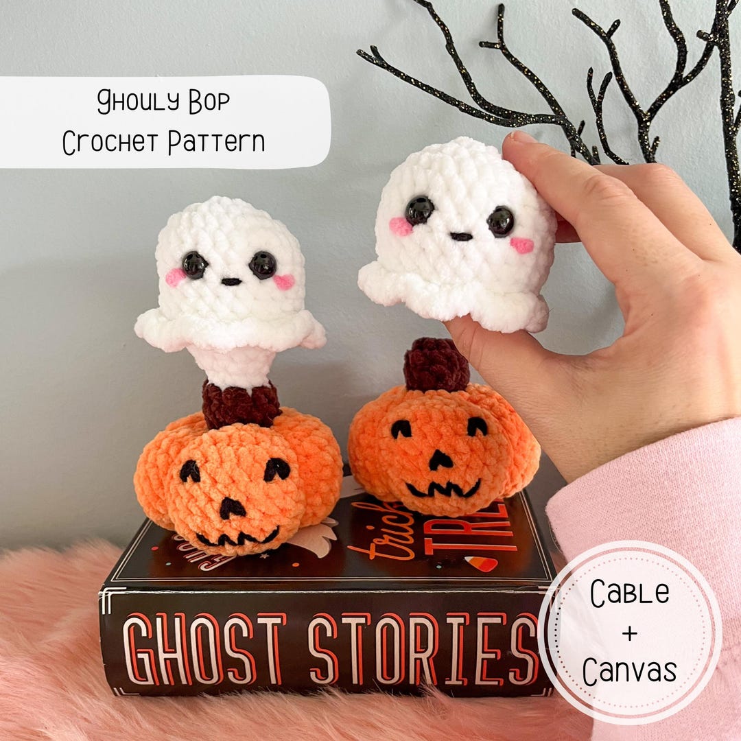 Ghouly Boo Bop Crochet Pattern, Low Sew, Popping Ghost Pattern, Popping ...