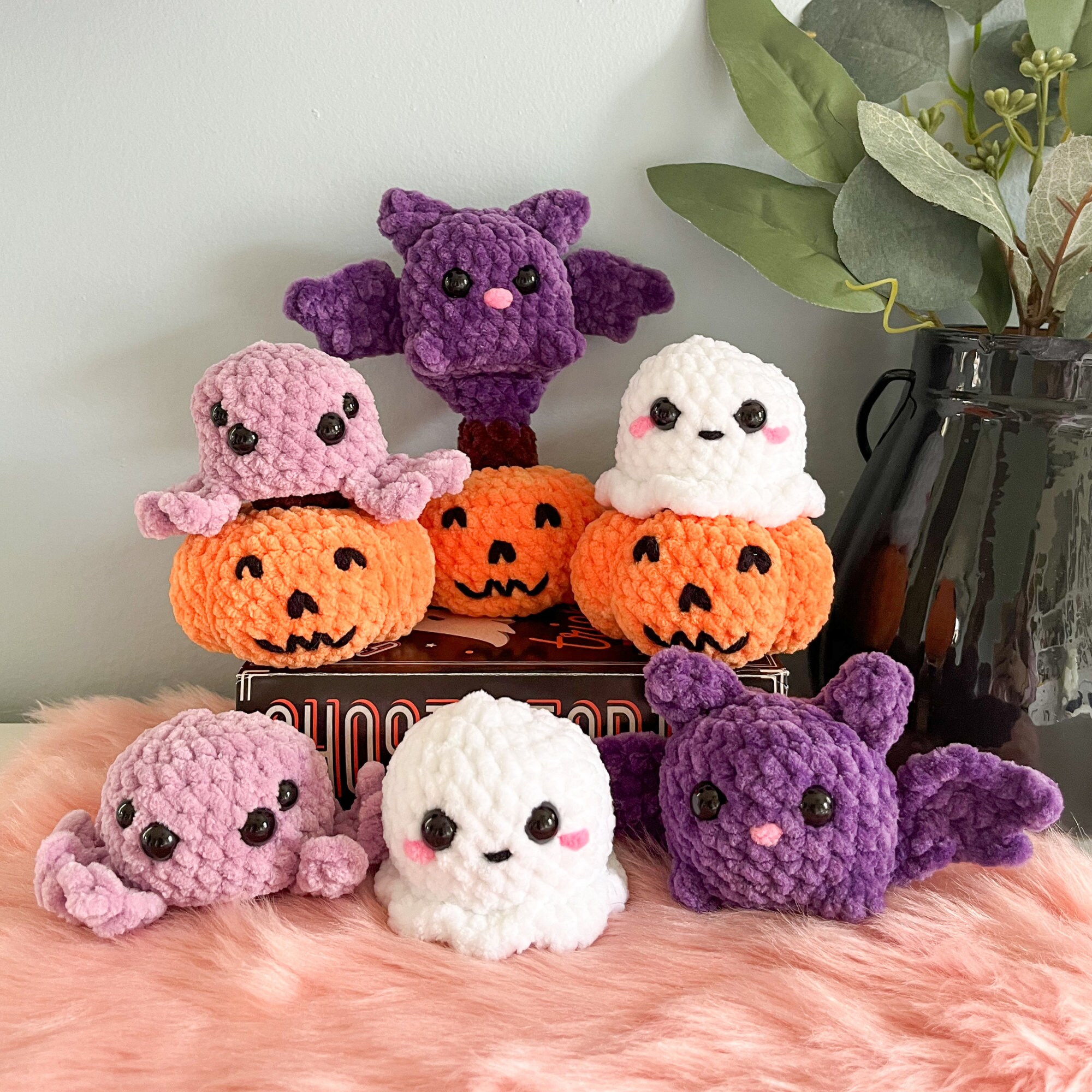 Boo Bop Crochet Pattern BUNDLE: Bat, Spider, Ghost & Pumpkin (PDF ...
