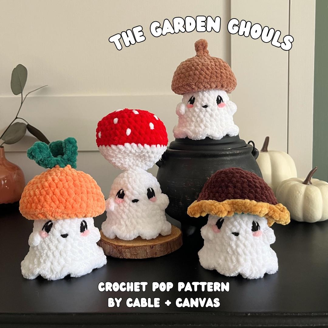 Popping Jr. Ghosts, No Sew, Garden Ghouls, Crochet Ghost Pattern, PDF ...